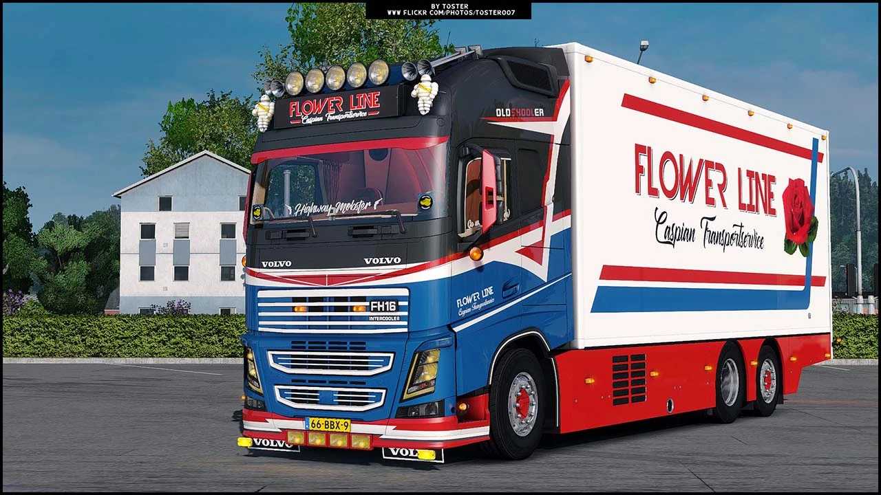 Volvo FH16 Tandem Flower Line v1.0 1.49 ETS2 - Euro Truck Simulator 2 Mods | American Truck ...