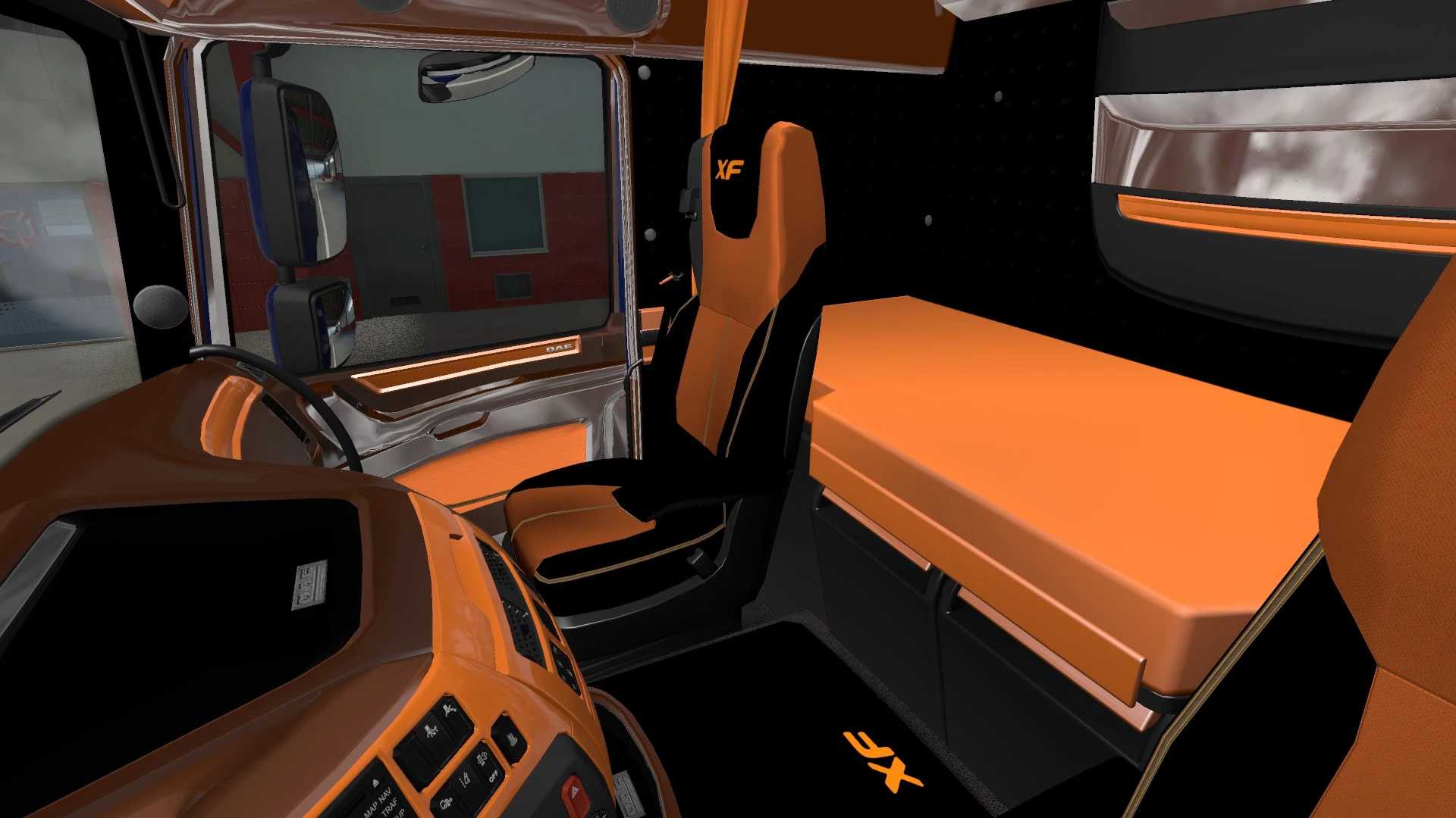 DAF XF E6 Orange Interior v1.0 ETS2 - Euro Truck Simulator 2 Mods | American Truck Simulator Mods