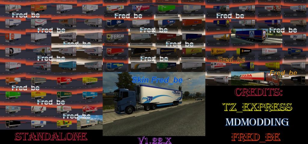 TRAILER PACK BY FRED_BE V6 (+/- 300 SKINS) ETS2 - Euro Truck Simulator ...