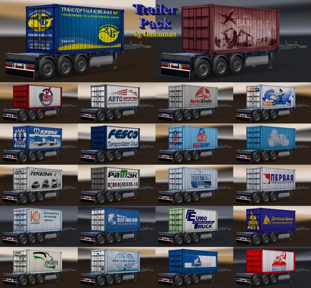 TRAILER PACK CONTAINERS V2.0 ETS2 - Euro Truck Simulator 2 Mods ...
