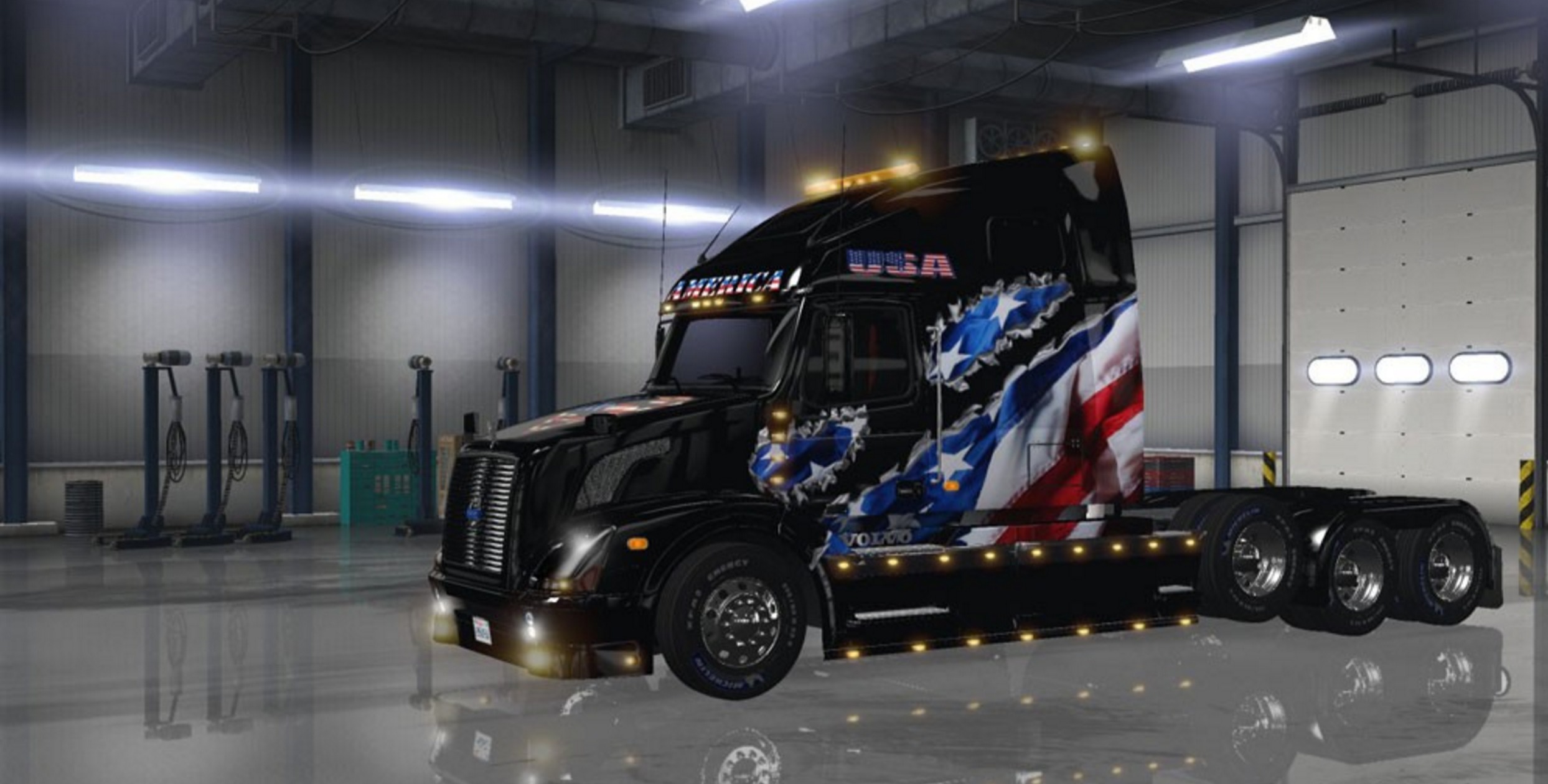 Volvo VNL 670 by Aradeth American Flag Mod for ATS - Euro Truck ...