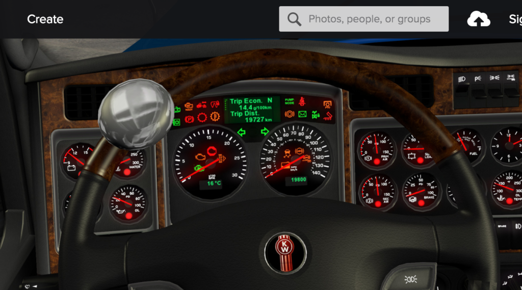 Speedometer KM/H Kenworth W900 and rework textures dashboard for ATS ...
