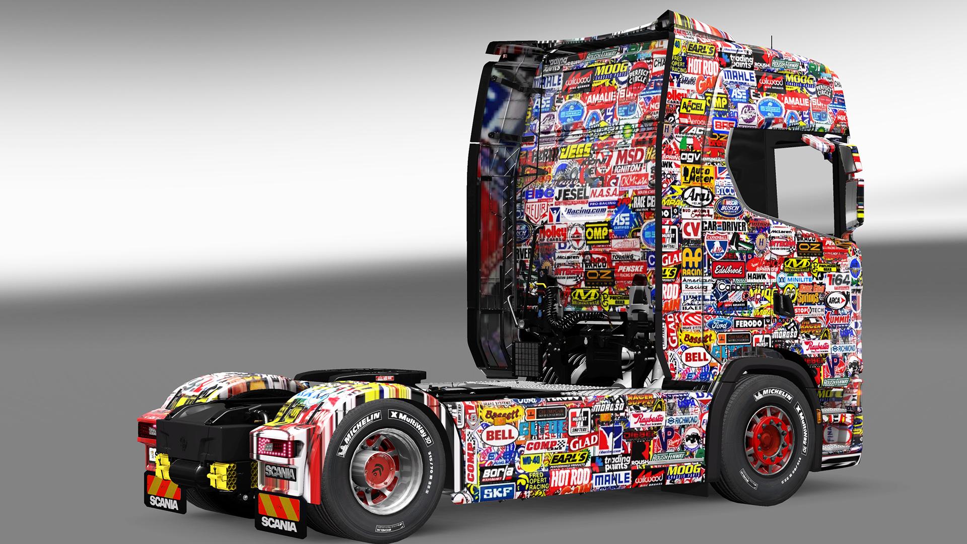 SCANIA S730 STICKER BOMB TRUCK SKIN 1.27.X - Euro Truck Simulator 2 ...