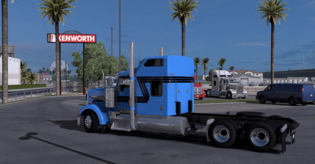 Kenworth W900 Blue Black Stripes mod for ATS - Euro Truck Simulator 2 ...