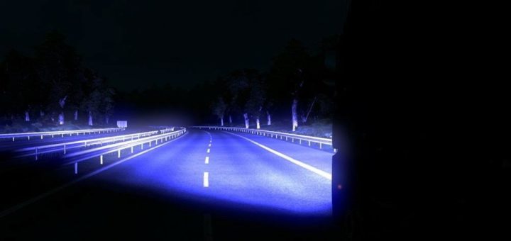 BLUE XENON LIGHTS EFFECT BY MARCMODS [1.30.X] TUNING MOD - Euro Truck ...