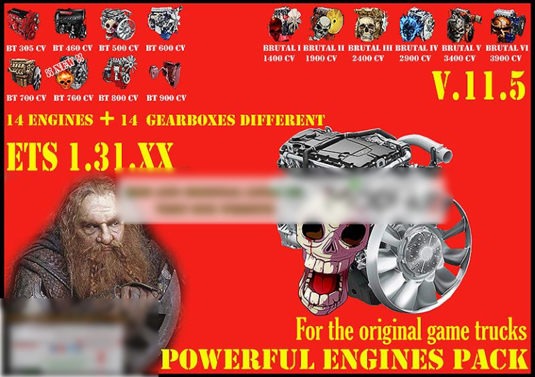 PACK POWERFUL ENGINES + GEARBOXES V11.5 FOR 1.31.X TUNING MOD - Euro ...