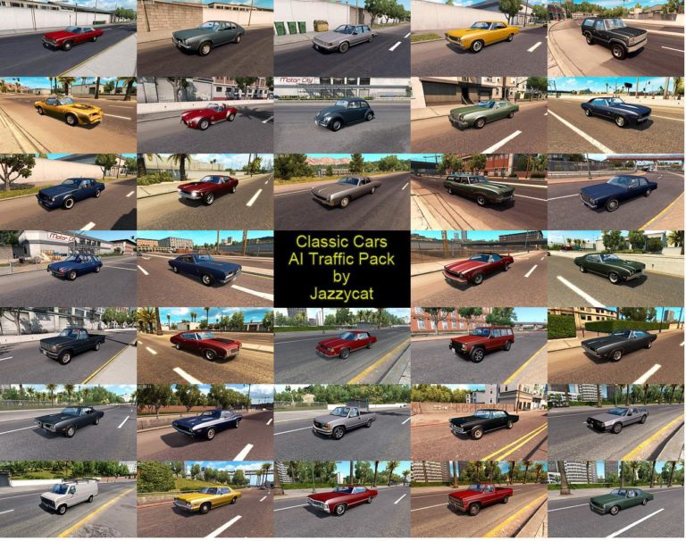 Classic Cars AI Traffic Pack by Jazzycat v2.3 ATS Mod - Euro Truck ...