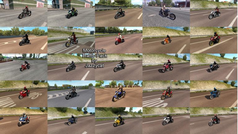 MOTORCYCLE TRAFFIC PACK BY JAZZYCAT V3.1 ETS2 - Euro Truck Simulator 2 ...