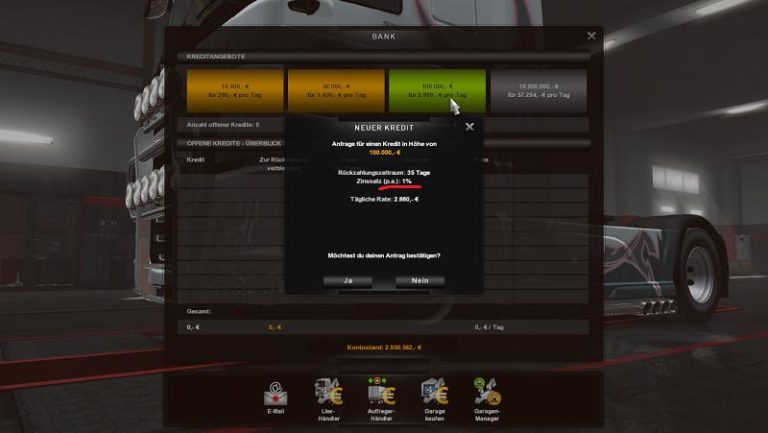 SPECIAL BANK CREDITS V1.0 MOD - Euro Truck Simulator 2 Mods | American ...