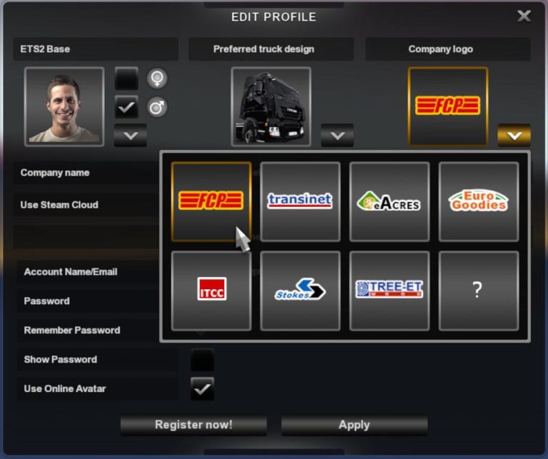 ORIGINAL SCS COMPANY PLAYER LOGO V1.0 ETS2 - Euro Truck Simulator 2 ...