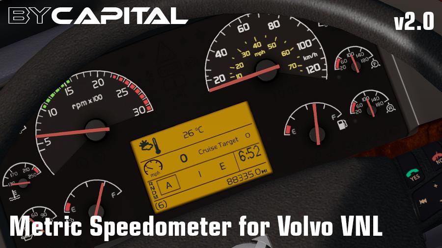 Metric Speedometer for Volvo VNL v2.0 ATS - Euro Truck Simulator 2 Mods ...
