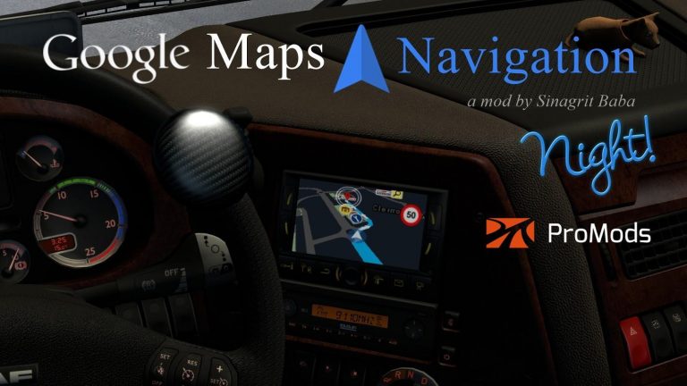 GOOGLE MAPS NAVIGATION NIGHT VERSION FOR PROMODS V2.5 ETS2 - Euro Truck ...