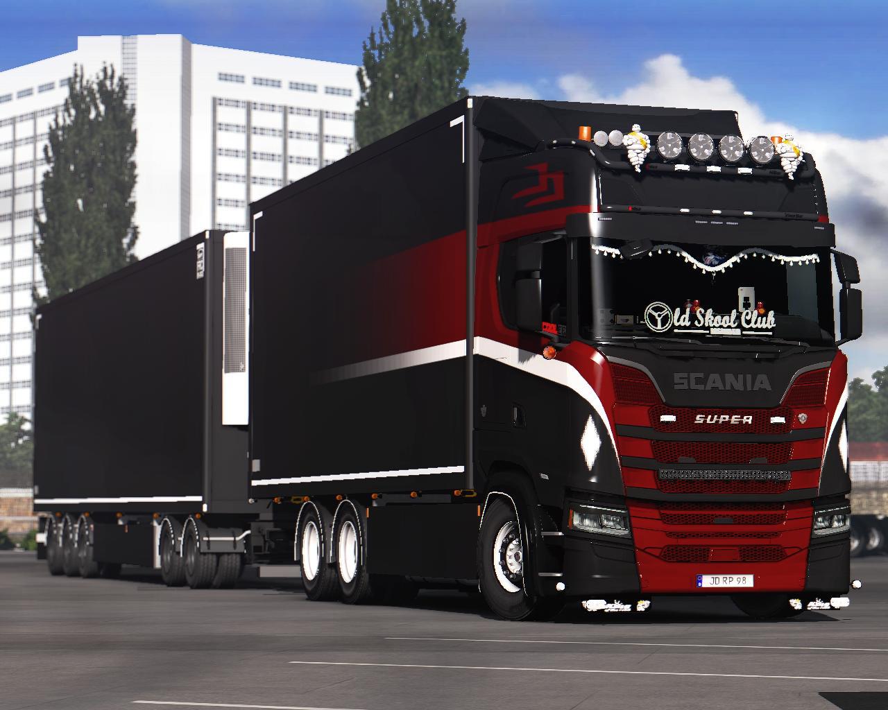 Paintable old school skin for Scania Tandem v1.0 ETS2 - Euro Truck ...