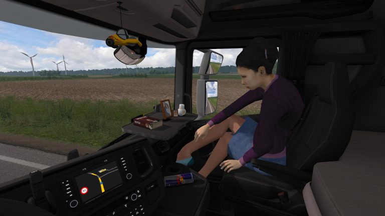 Animated female passenger in truck v2.2 1.38 ETS2 - Euro Truck ...