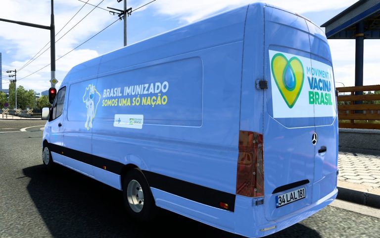 SKIN MERCEDES-BENZ SPRINTER 2021 COVID-19 ETS2 AND ATS 1.40 Mod - Euro ...