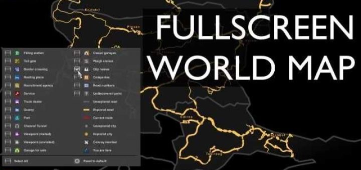 Fullscreen Map | Euro Truck Simulator 2 Mods | ATS Mods