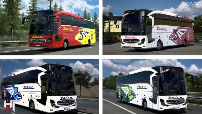 Mercedes Benz New Travego 16 SHD Malatya Zafer Turizm 77.Yıl SkinPack 1.48 ETS2 - Euro Truck ...