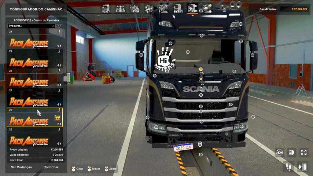 PACK 50 WINDSCREEN DECAL OF SCANIA NTG R 1.49 ETS2 - Euro Truck ...