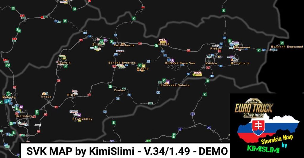 SVK MAP V.34/1.49 – DEMO ETS2 - Euro Truck Simulator 2 Mods | American ...