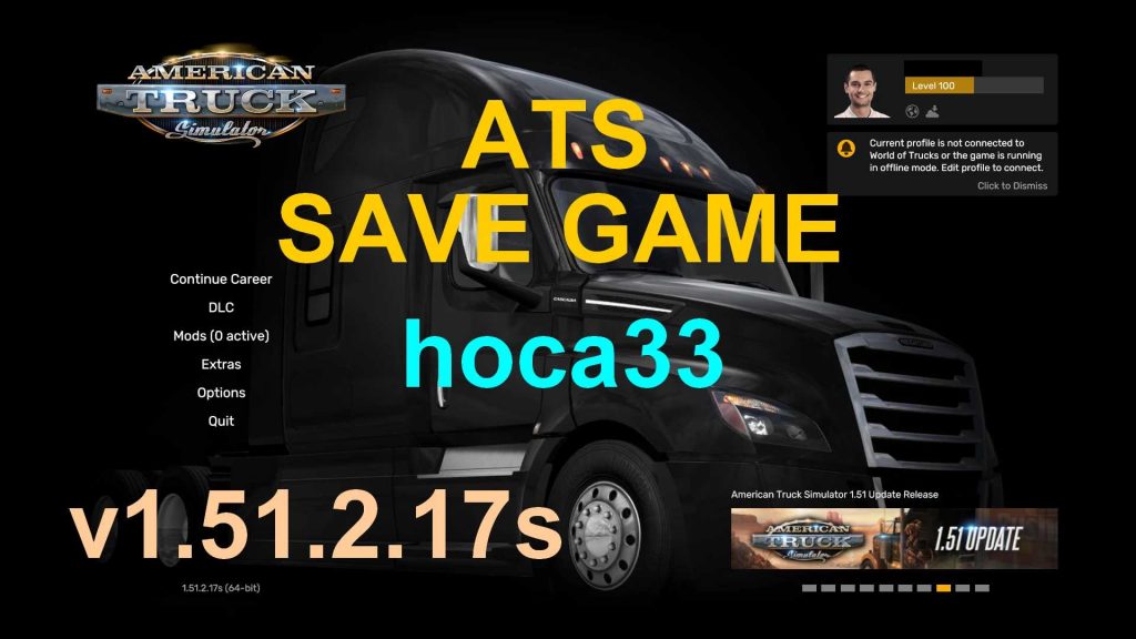 Save Game Profile v1.51.2.17s ATS - Euro Truck Simulator 2 Mods ...