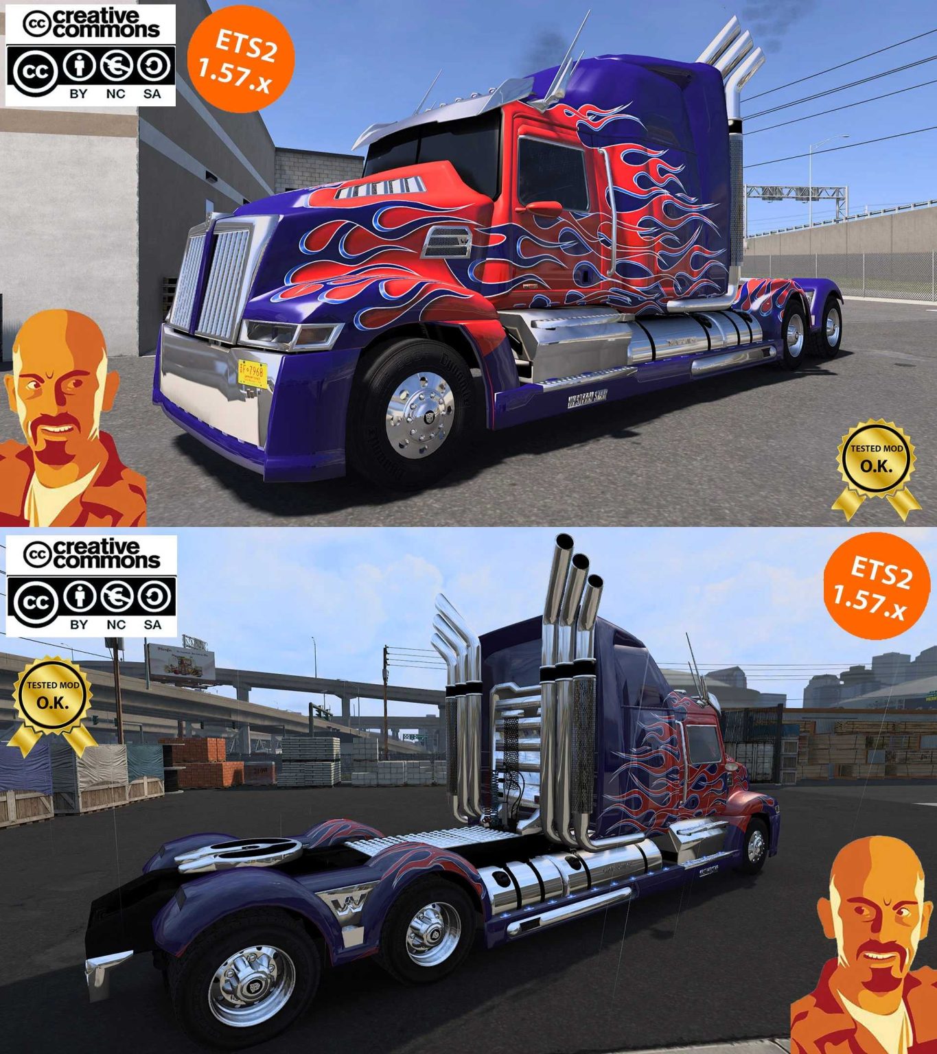 WESTERN STAR 5700XE OPTIMUS PRIME v1.0 1.57.X ETS2 - Euro Truck ...