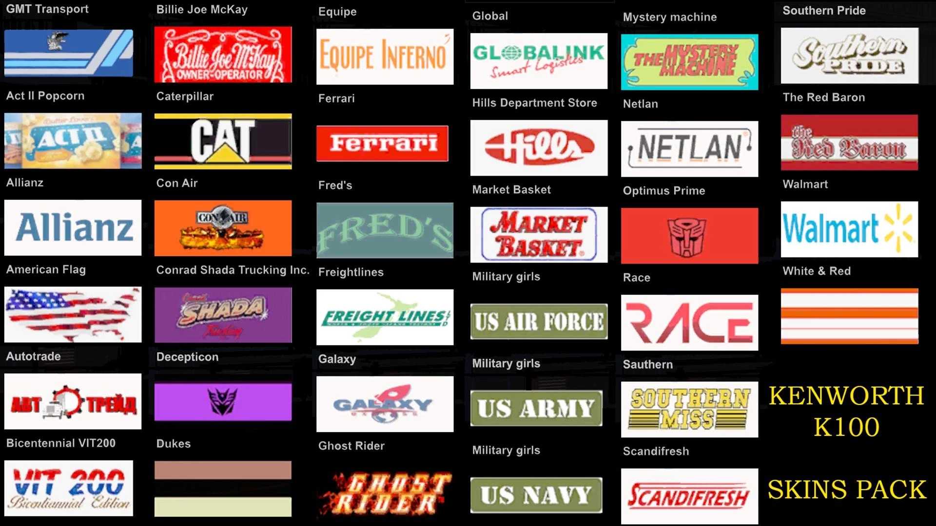 KENWORTH K100 SKIN PACK v7.0 ATS - Euro Truck Simulator 2 Mods ...