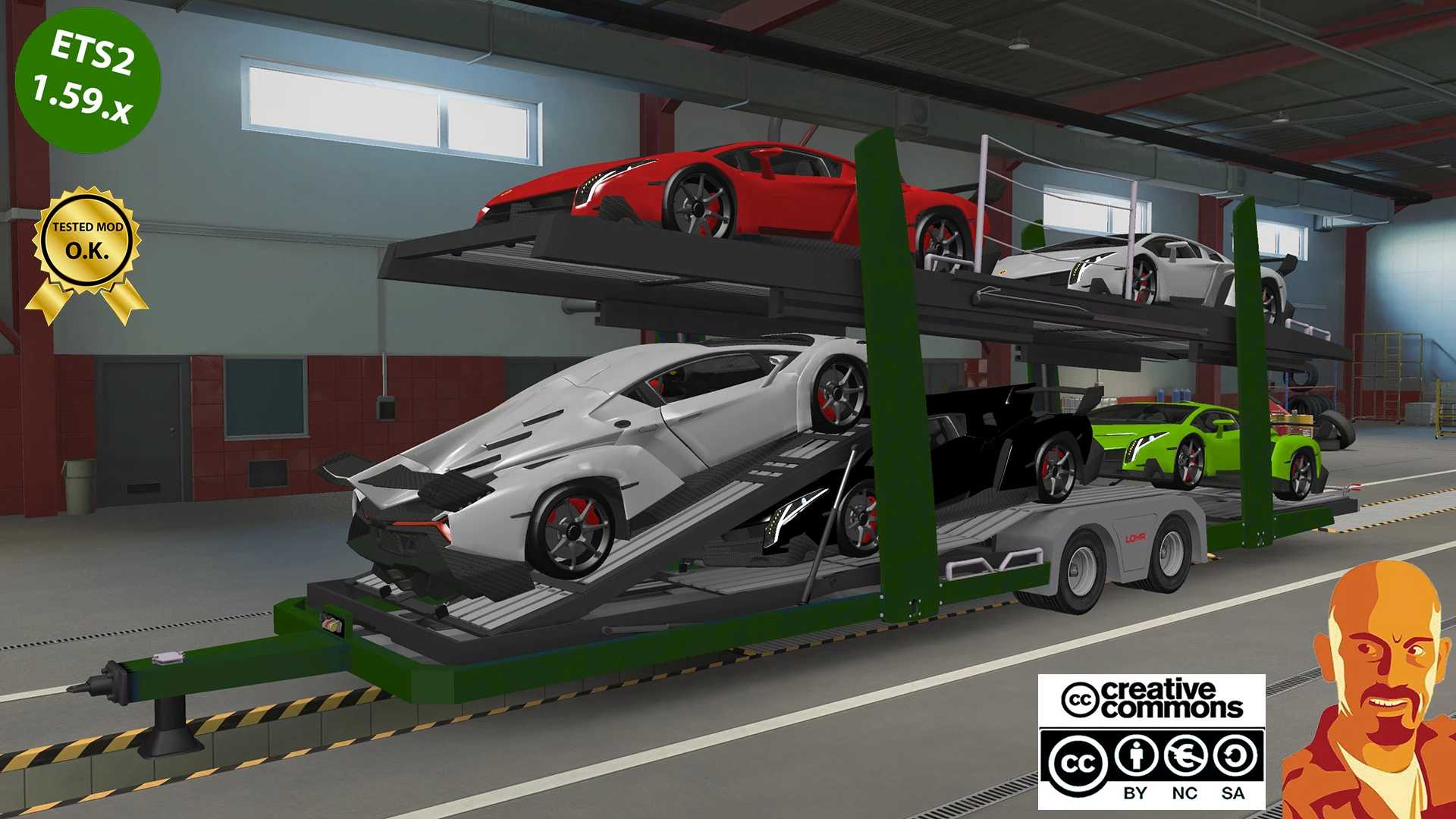 LOHR CAR TRANSPORTER TRAILER v4.0 1.59.x ETS2 - Euro Truck Simulator 2 ...